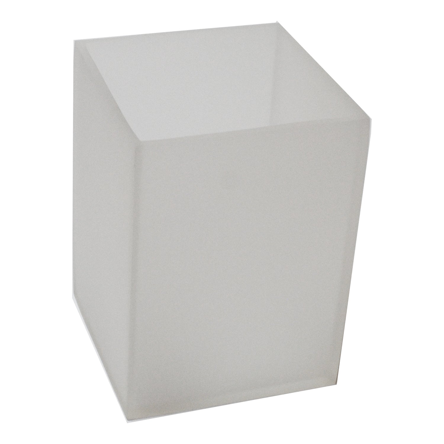 White Ghost 8qt Square Wastebasket | Waste Disposal | Erwyn Products